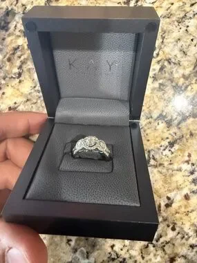 Jewelry | 14k White Gold And Diamond Engagement Ring Size 8 | Poshmark